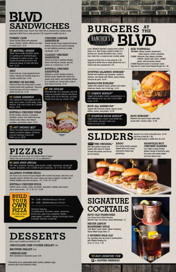 Regular Menu - BLVD Tavern